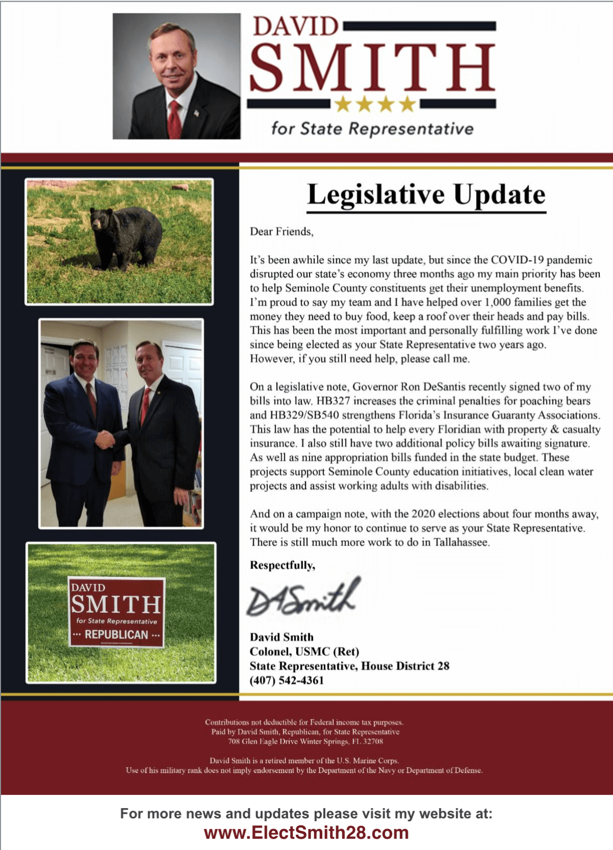 Legislative Update 2020 - Newsletter - David Smith